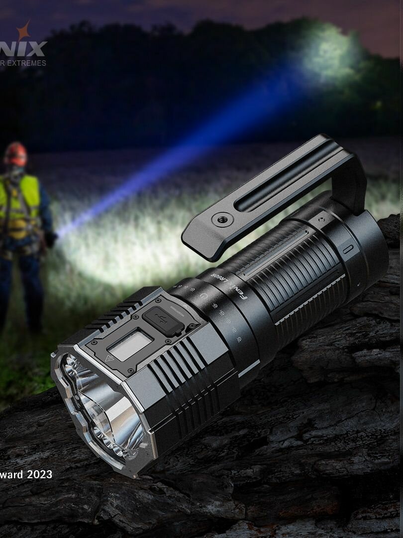 Мощный поисковый Фонарь Fenix LR60R, луч 1000 метров, яркость 21000 люмен, Type-C, Power Bank
