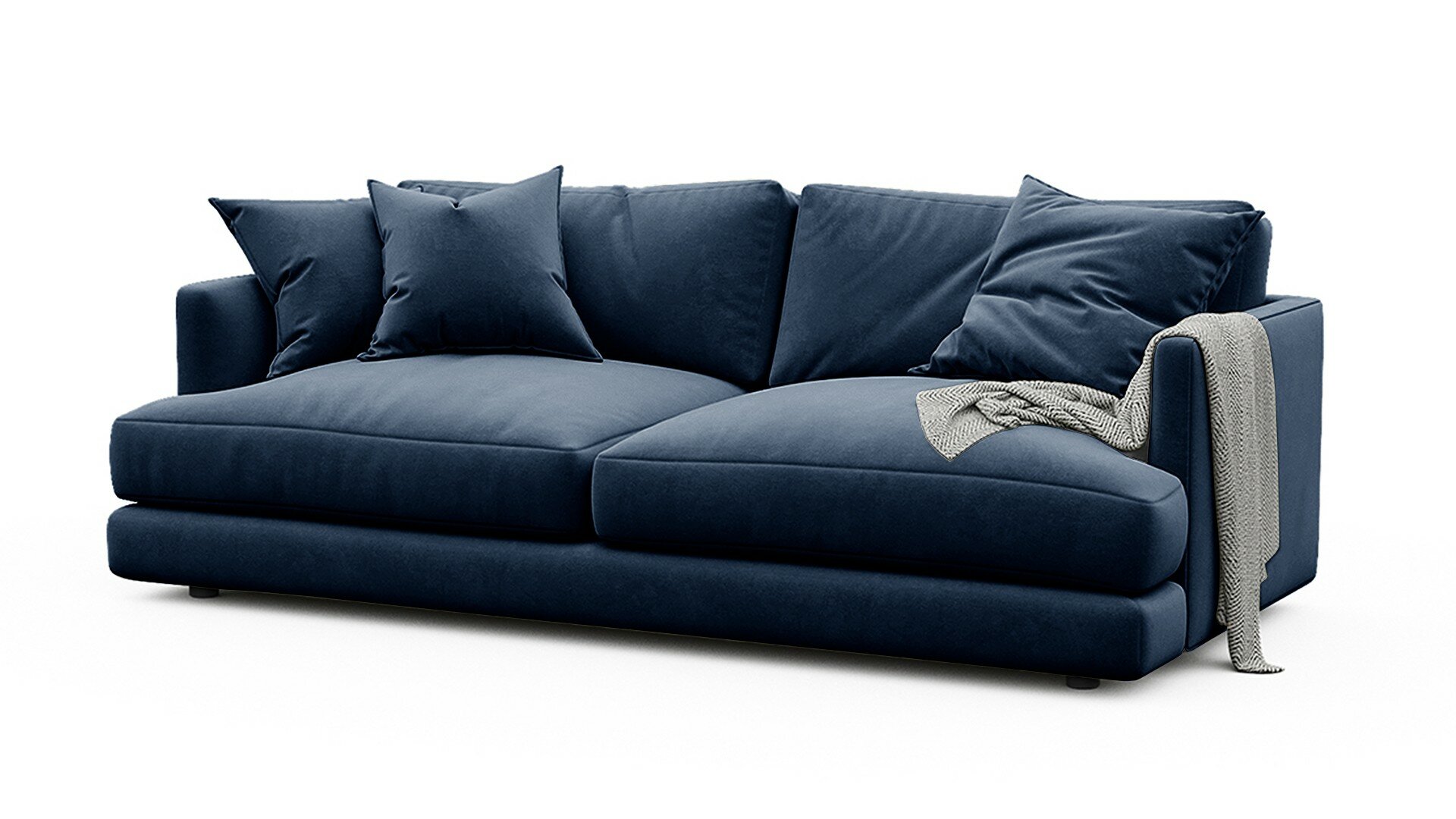 Диван Ибица Velutto 54 NEW 215x116x93 см, синий Велютто, еврокнижка GOODFORM