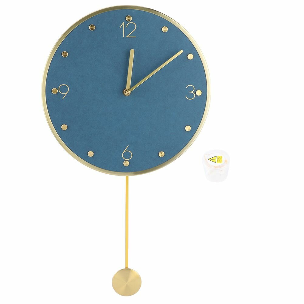 Синие современные настенные часы с маятником, простое украшение для домашнего офиса, хронометраж с маятником для стильного украшения комнаты