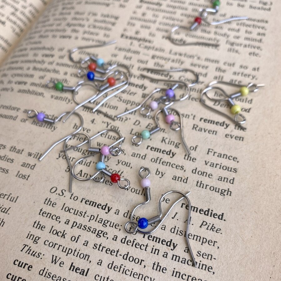 Гипоаллергенные Швензы для серег 10 пар / основы для сережек, хирургическая сталь, 19.5x3 мм