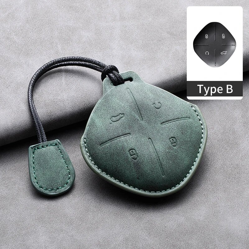 Кожаный Автомобильный брелок для ключей, оболочка для Chery Jetour DASHING чехол Plus DTC 2022 2023 X70 PLUS Coupe X90 PLUS X70S X95 Olive-green B2
