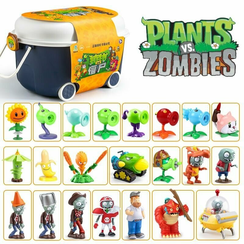 22 игрушка + карта Большой набор Растения против Зомби - Plants vs. Zombies