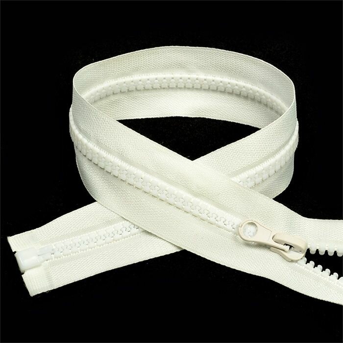 Молния MaxZipper тракторная, 1 замок, усиленные звенья, 55 см, цвет F102, молочный, упаковка 50 штук