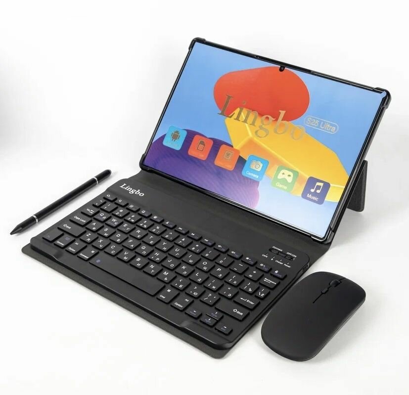Планшет, андроид Lingbo S25 Ultra 10.1 / 16 ГБ / 1 ТБ, с клавиатурой, детский, для работы и учебы