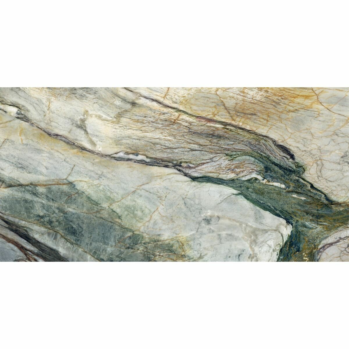 Керамогранит Laparet Magic Green зеленый 80х160 см полированный для пола и стен