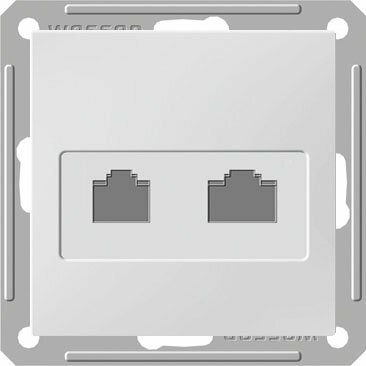 Wessen 59 Бел Розетка 2-ая ТЛФ + компьютерная 5е (RJ11+RJ45), Systeme Electric, RSI-251TK5E-1-86