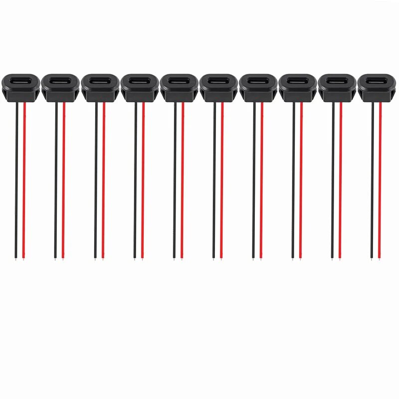 10 шт. USB Type C женский разъем 2 контакта, черный B