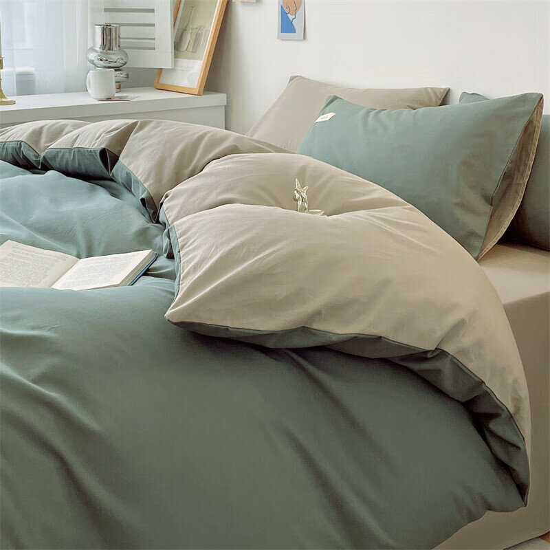 MUJI 100% Pure Cotton Duvet Cover, All-Cotton Double Bed Student Dormitory Quilt Cover Single Piece, Bedding, 200*230cm