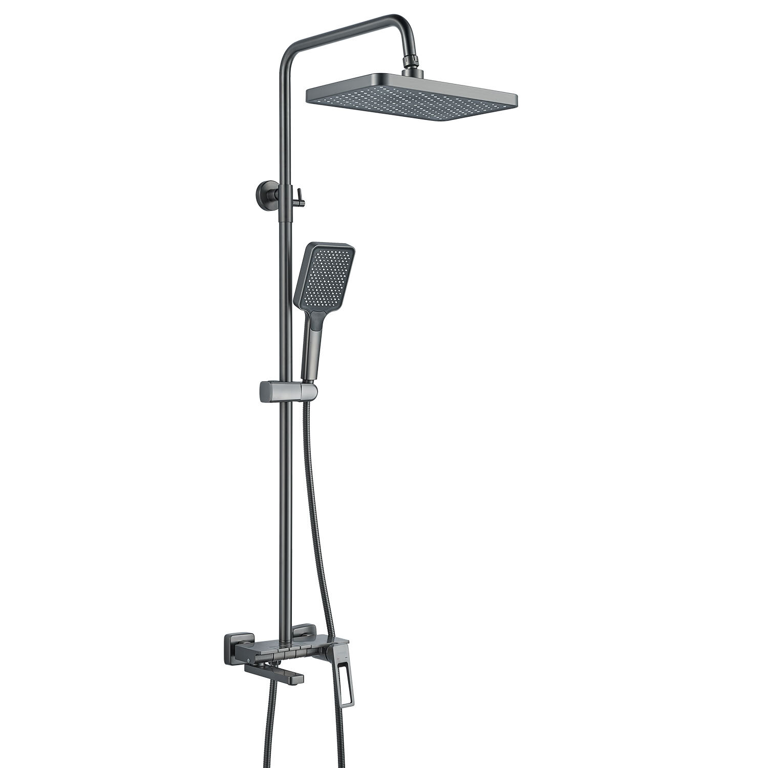 Душевая система для ванны однорычажная Shevanik S6826T, Оружейная сталь