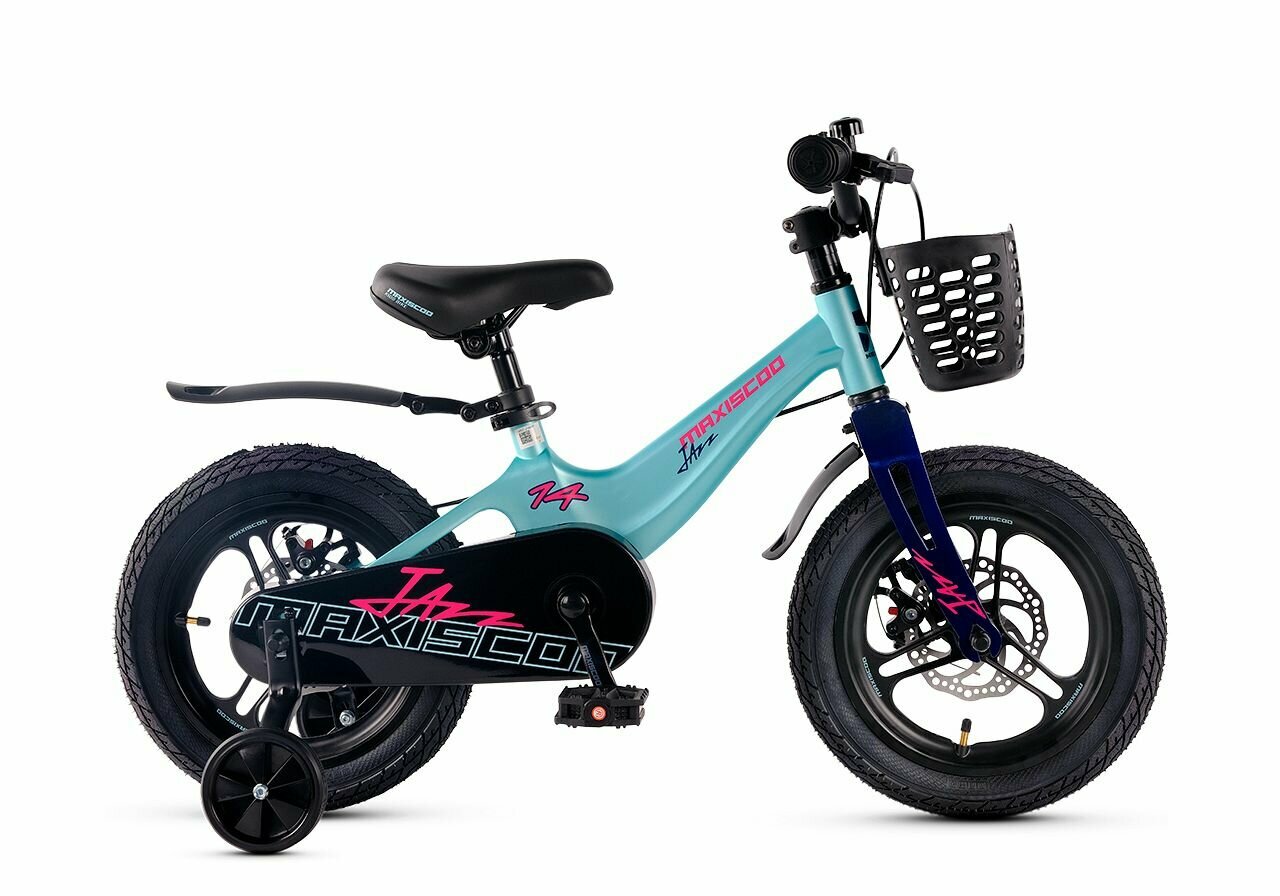 Велосипед детский Maxiscoo Jazz Pro 14 (2025), рама магниевый сплав, цвет Мятный