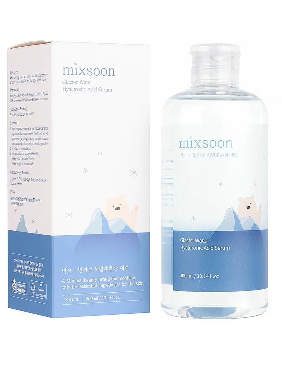 Сыворотка Mixsoon Glacier Water Hyaluronic Acid, освежающая, с гиалуроновой кислотой, 300 мл