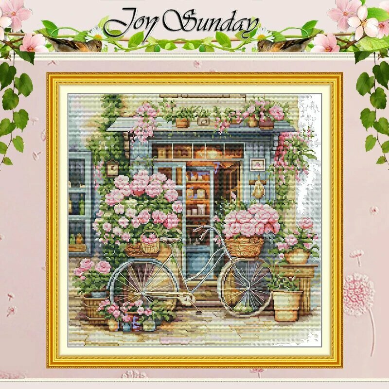 Набор для вышивки крестом Joy Sunday, цветочный узор 14CT blank canvas