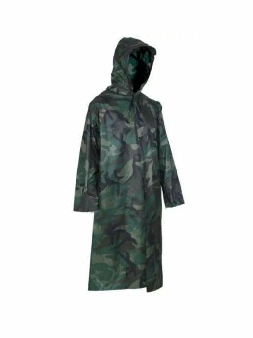 Плащ-дождевик, унисекс, камуфляж, рост 170-185, темно-зеленый