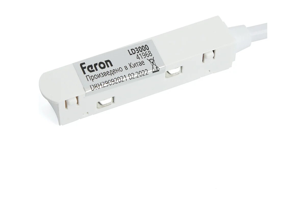 FERON LD3000 41968 Соединитель-коннектор для низковольтного шинопровода белый