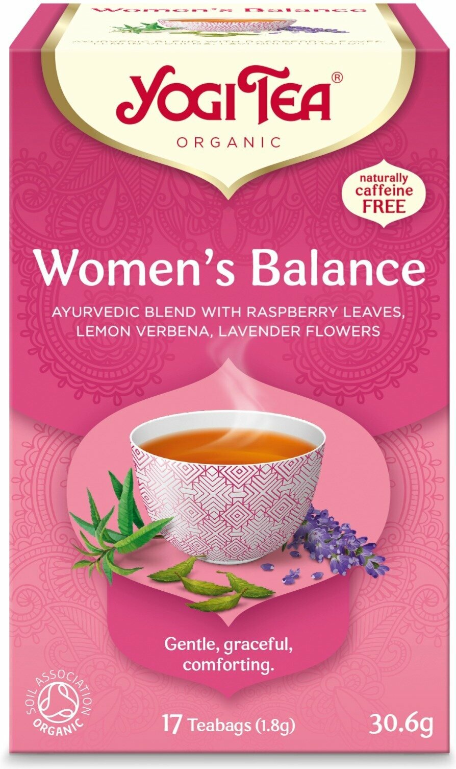 Чай в пакетиках Yogi Tea Women's Balance Женский Баланс, Листья Малины, Лимонная Вербена, Цветки Лаванды, 17 пакетиков