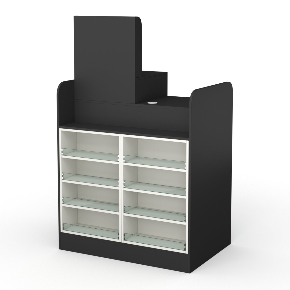 Кассовый стол "ривьера молди" №4А (левосторонний), Черный и Белый