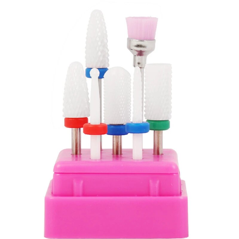 Комбинированные керамические фрезы для маникюра, наборы сверл для удаления гель-лака, аксессуары