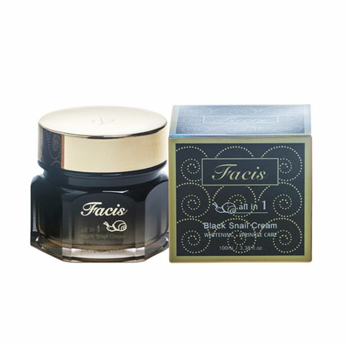 Крем для лица JIGOTT Facis с муцином улитки All-In-One Black Snail Cream, 100 мл