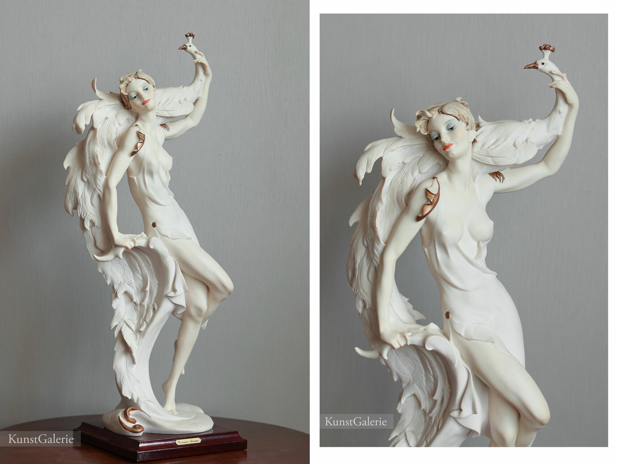 "Леди с павлином" статуэтка Джузеппе Армани Каподимонте - Vаnity, Lаdy with Pеaсосk 0871F - Giuseppe Armani Capodimonte