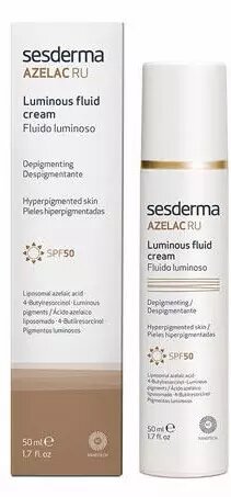 AZELAC RU Luminous Fluid Cream SPF50 - Эмульсия для сияния кожи СЗФ50, 50 мл