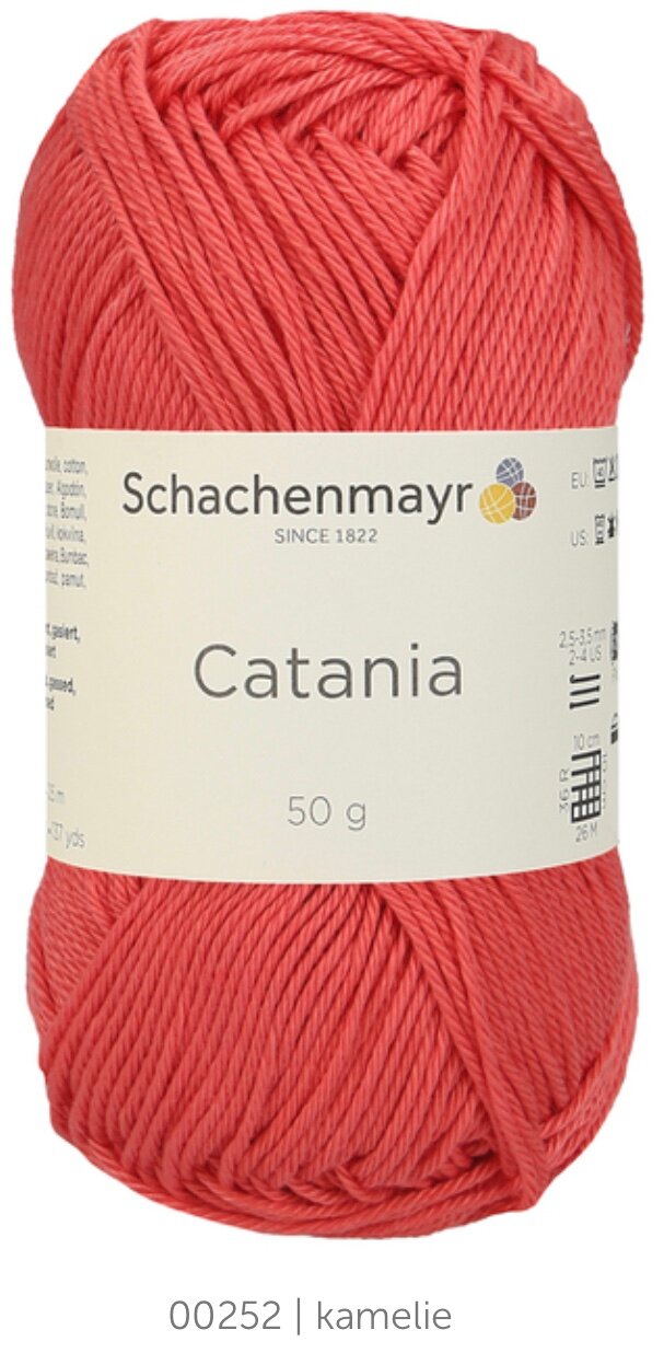 Catania /Катания/ пряжа Schachenmayr Originals, MEZ, 9801210 (00252, kamelie (камелия), красный)