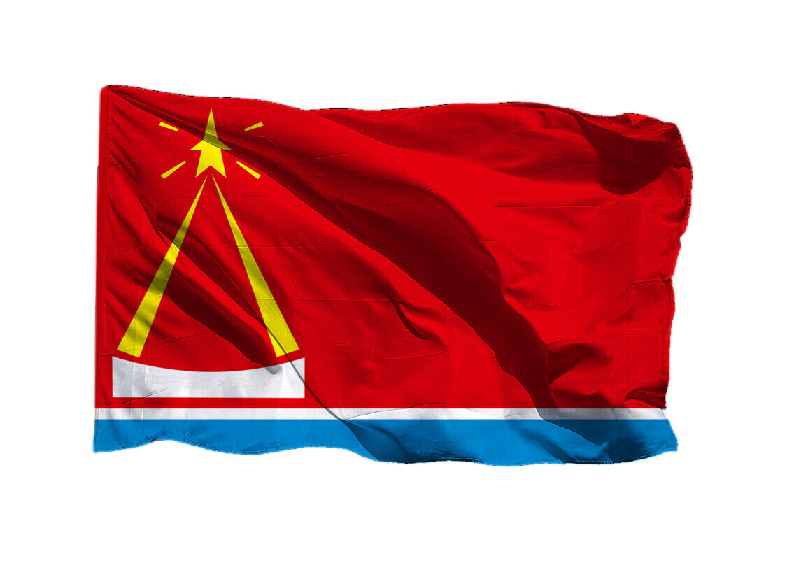 Флаг Лыткарино на шёлке, 70х105 см для ручного древка