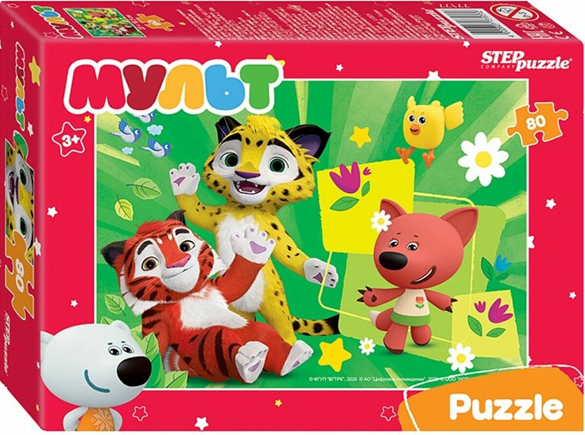 Детский пазл "Ми-ми-мишки. Сказочный патруль и др", игра-головоломка паззл для детей, Step Puzzle, 80 деталей мозаики
