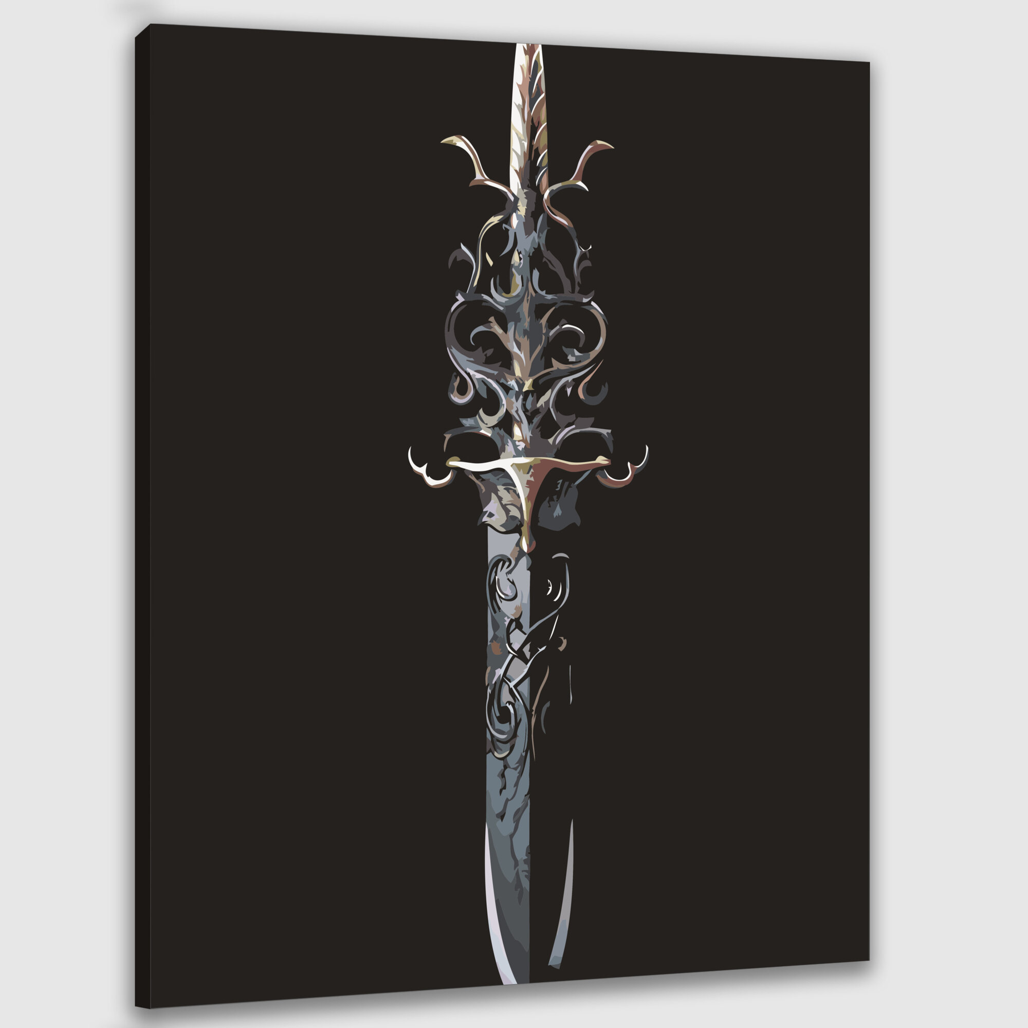 Картина по номерам 40x50 см, Меч грозы, реквизит, изготовлен на заказ, высокое разрешение, сложные детали