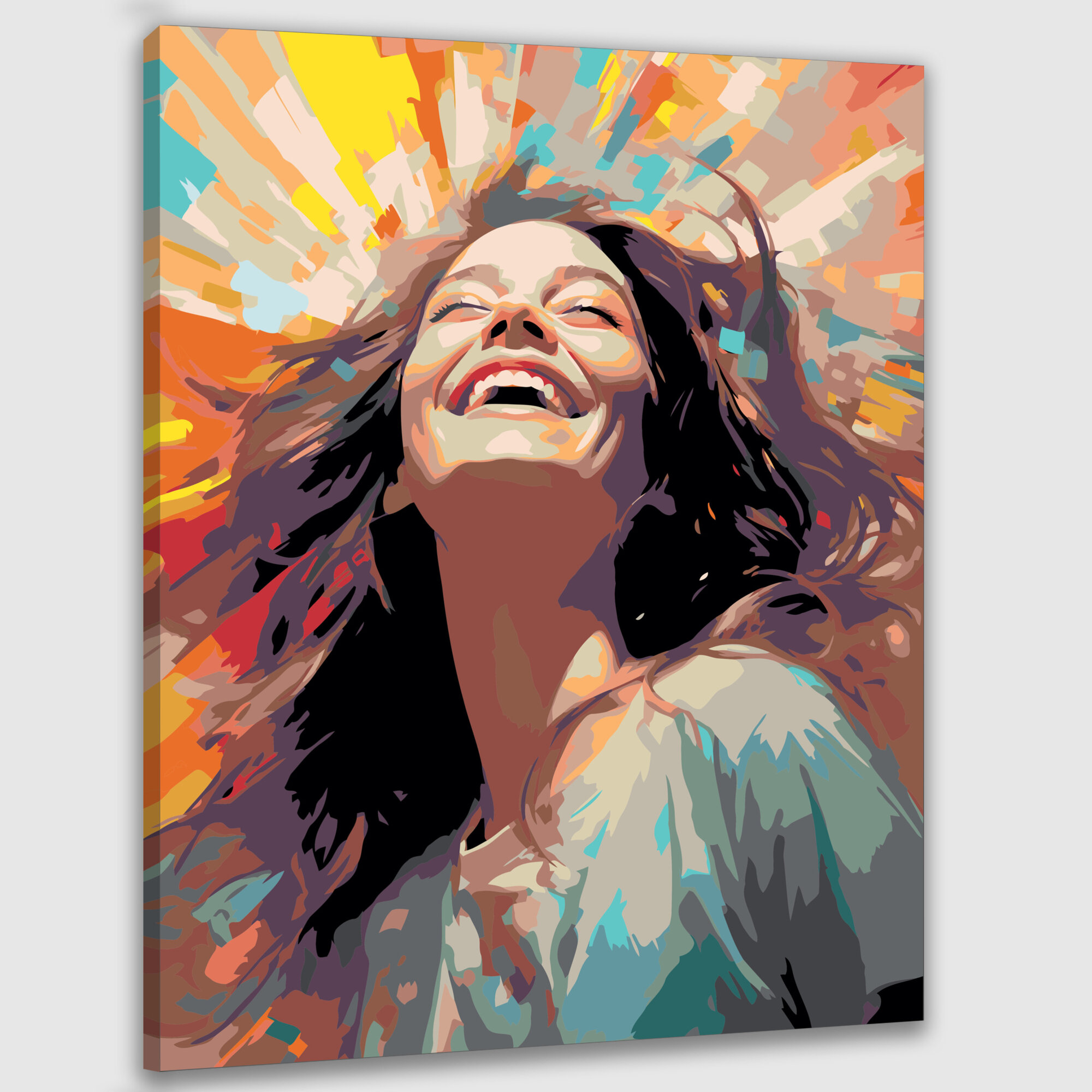 Картина по номерам 40x50 см, девушка, фотография, счастье, улыбка, краски, образ, радость