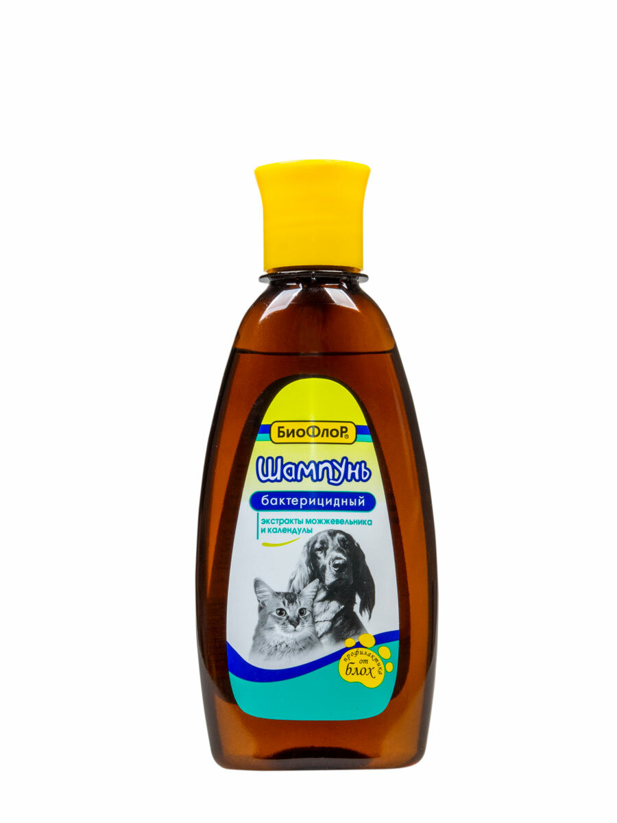 БиоФлор Бактерицидный с можжевельником и календулой шампунь для собак и кошек 245 мл