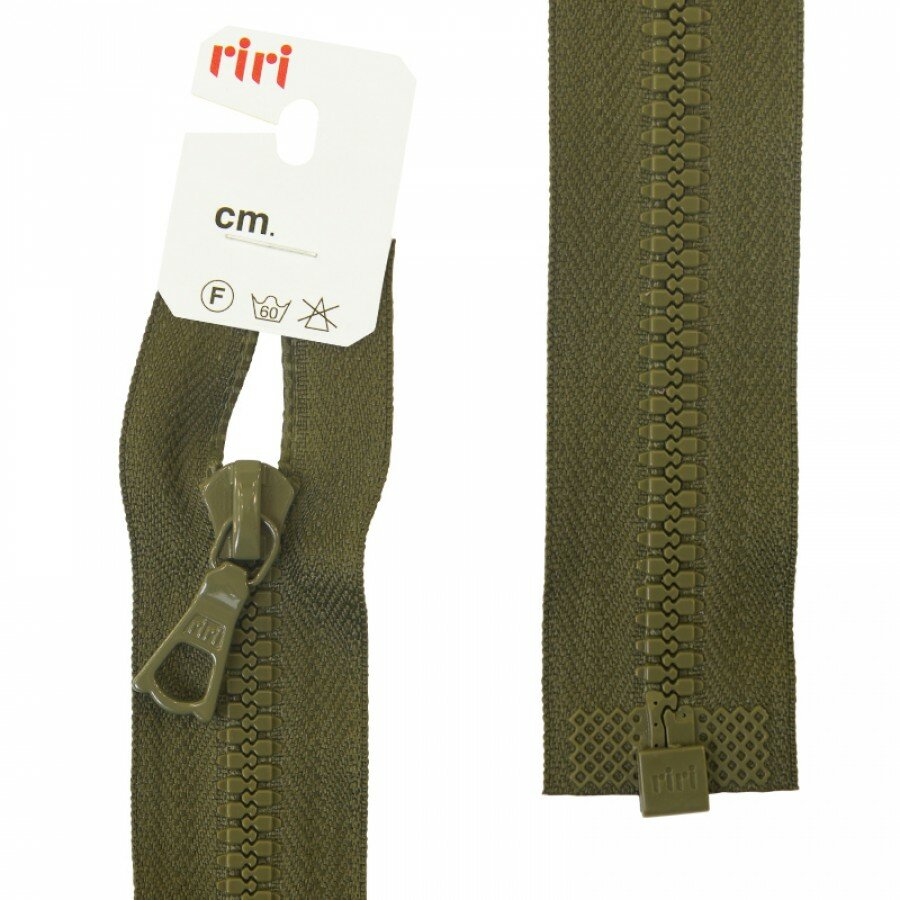 Молния riri тракторная разъёмная 1 замок, 6 мм, 55 cм, цвет 2827, хаки