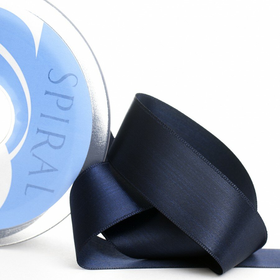 Лента атласная двусторонняя SAFISA, 11 мм, 25 м, цвет 15, темно-синий