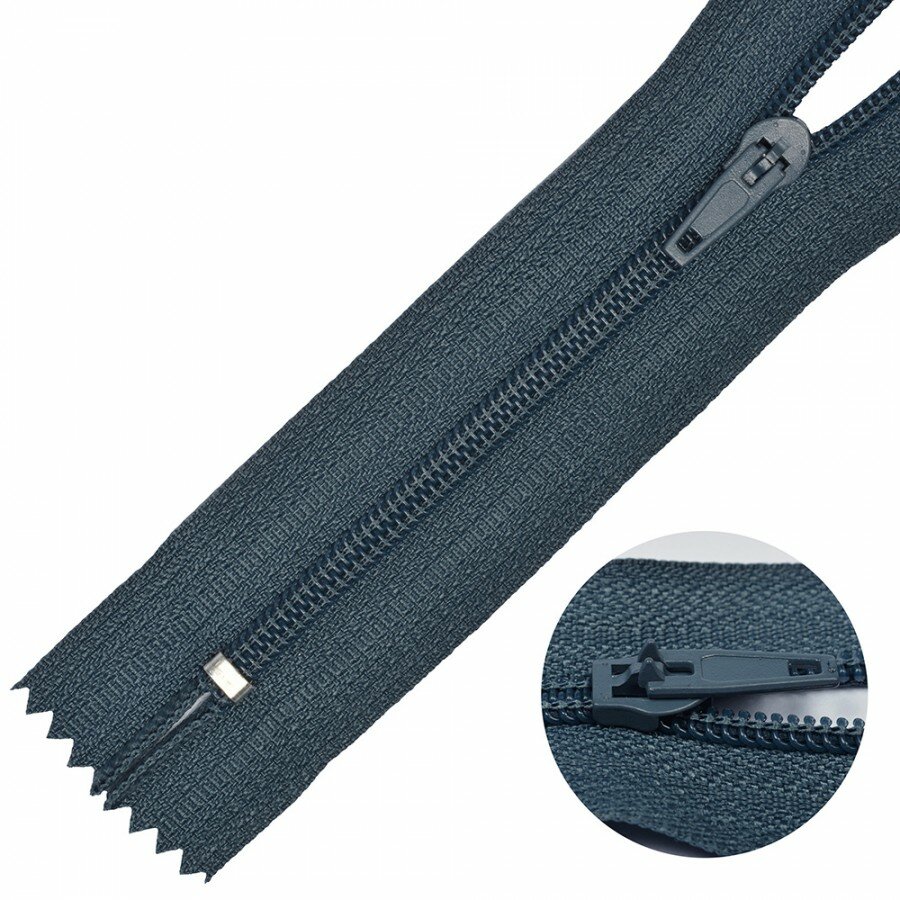 Молния MaxZipper брючная N4 замок полуавтомат, 20см н/р цв. F321 т. серый