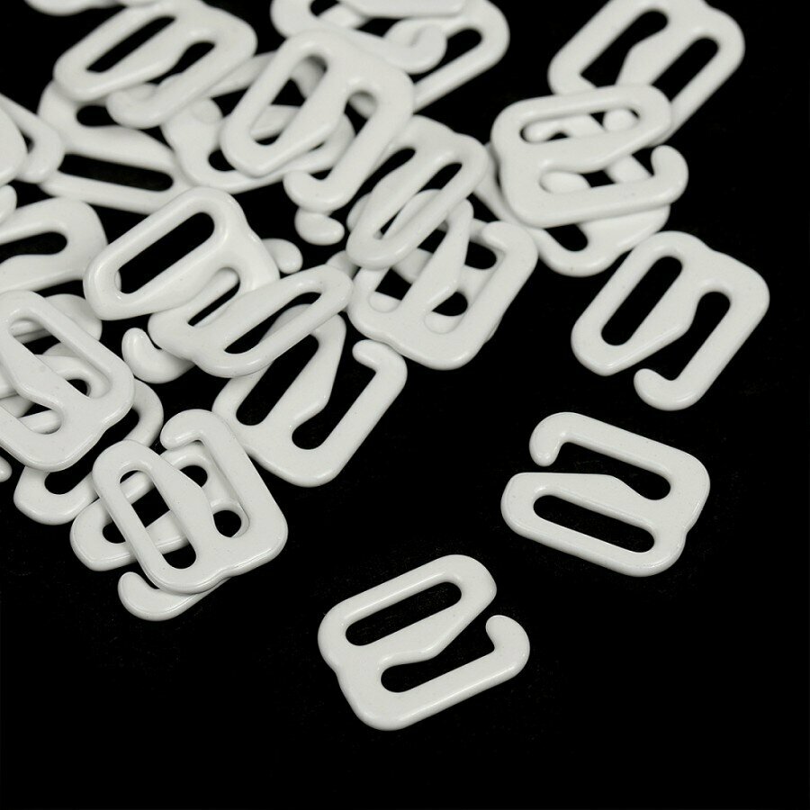 Крючок для бюстгальтера металл TBY-67792 d08мм, цв.01 белый, уп.100шт