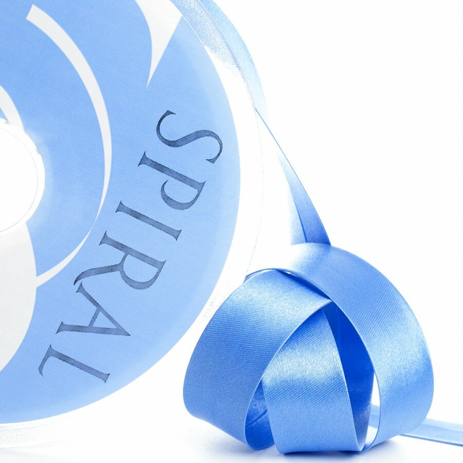 Косая бейка атласная 30 мм, 25 м, цвет 42, темно-голубой