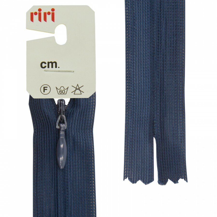 Молния потайная неразъемная, Т3, 22 см, цвет 2626, кобальт синий