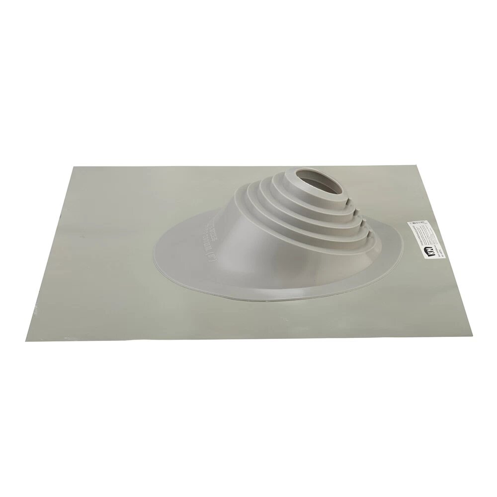 Проходка кровельная КМ 505х505 мм для дымоходов d75-200 мм серебристый силикон