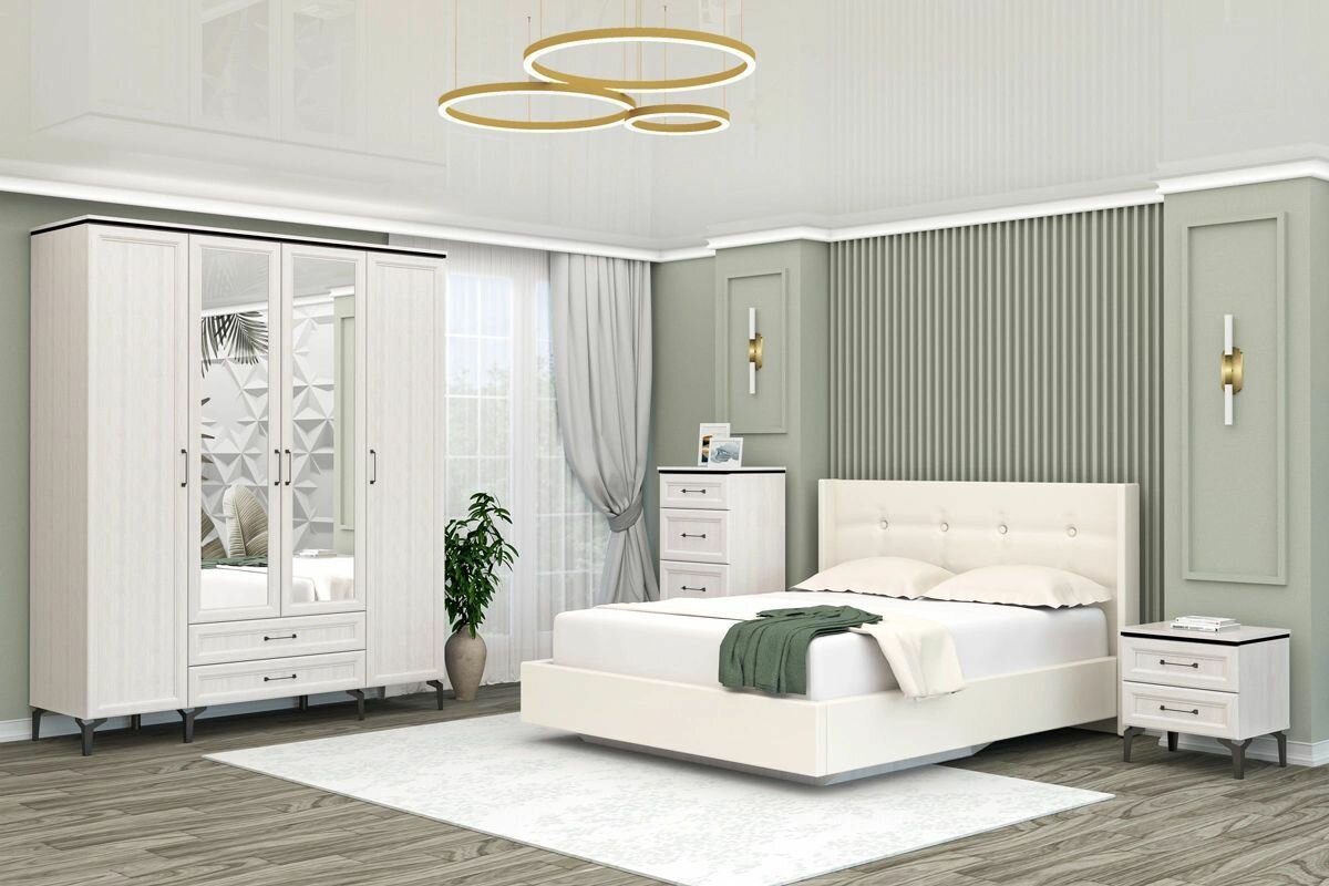 Комплект мебели для спальни МС Шарм набор 11, кровать ширина 160 см, шкаф, комплект в спальню