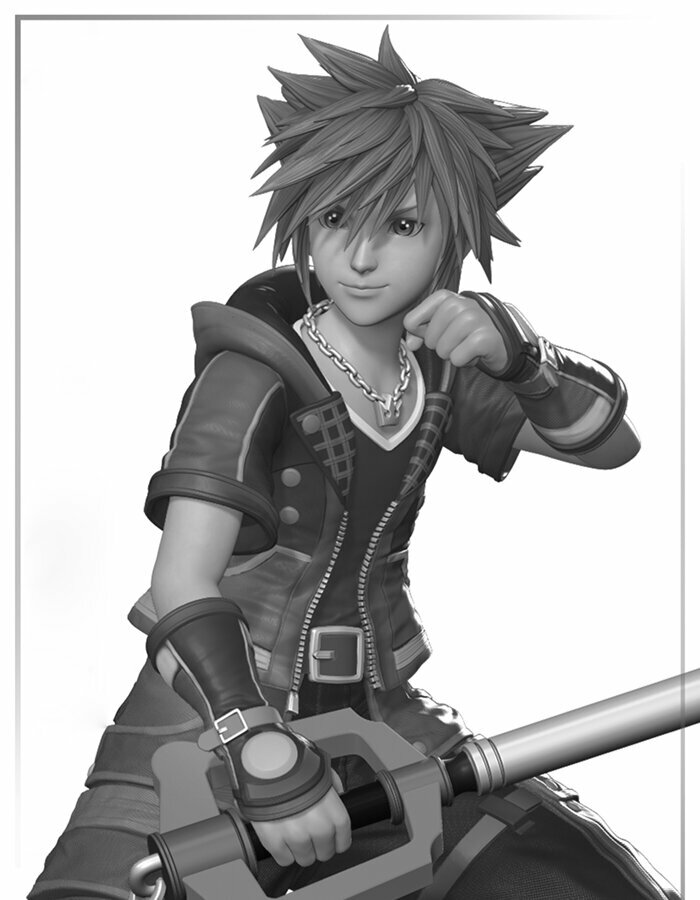 Фигурка под покраску Сора-Sora Kingdom Hearts 16.5 см