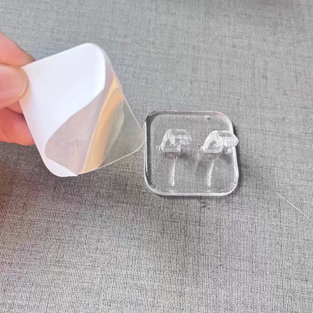 Крючки на липучке, прозрачные, 2 шт