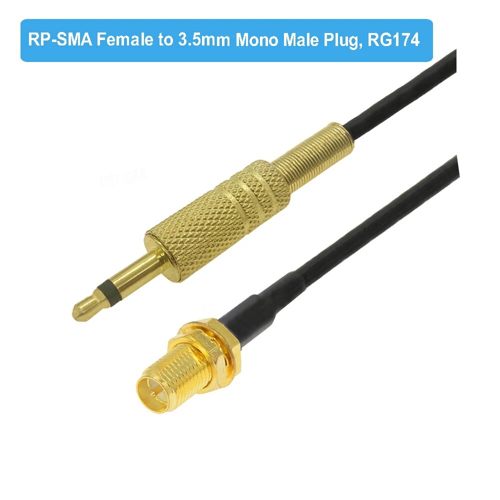 Кабель RP-SMA Female - 3.5mm Mono Male, RG174, 40CM