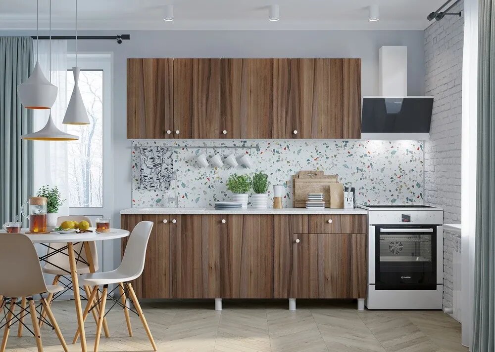 Кухня "POINT" 200, (Тьеполо), 2000х2108х600 мм, ЛДСП, Горизонт