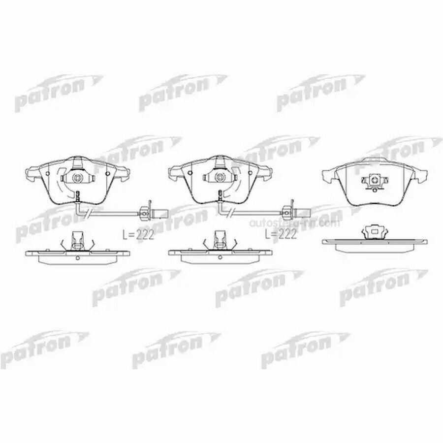 PATRON PBP1765 Колодки тормозные дисковые AUDI: A3 03-, A3 Sportback 04-, SEAT: LEON 05-, VW: EOS 06-, GOLF V 03-, PASSAT 05-, PASSAT Variant 05-