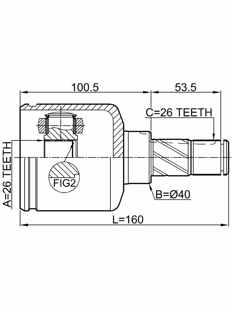 Шрус внутренний левый 26x40x26 GEELY 3511-NL32WDMTLH FEBEST.