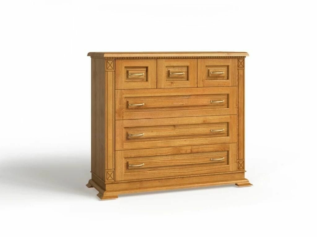 Комод Верди №120 из Массива сосны, 6 ящ, 120х45х100 см, классический орех 2