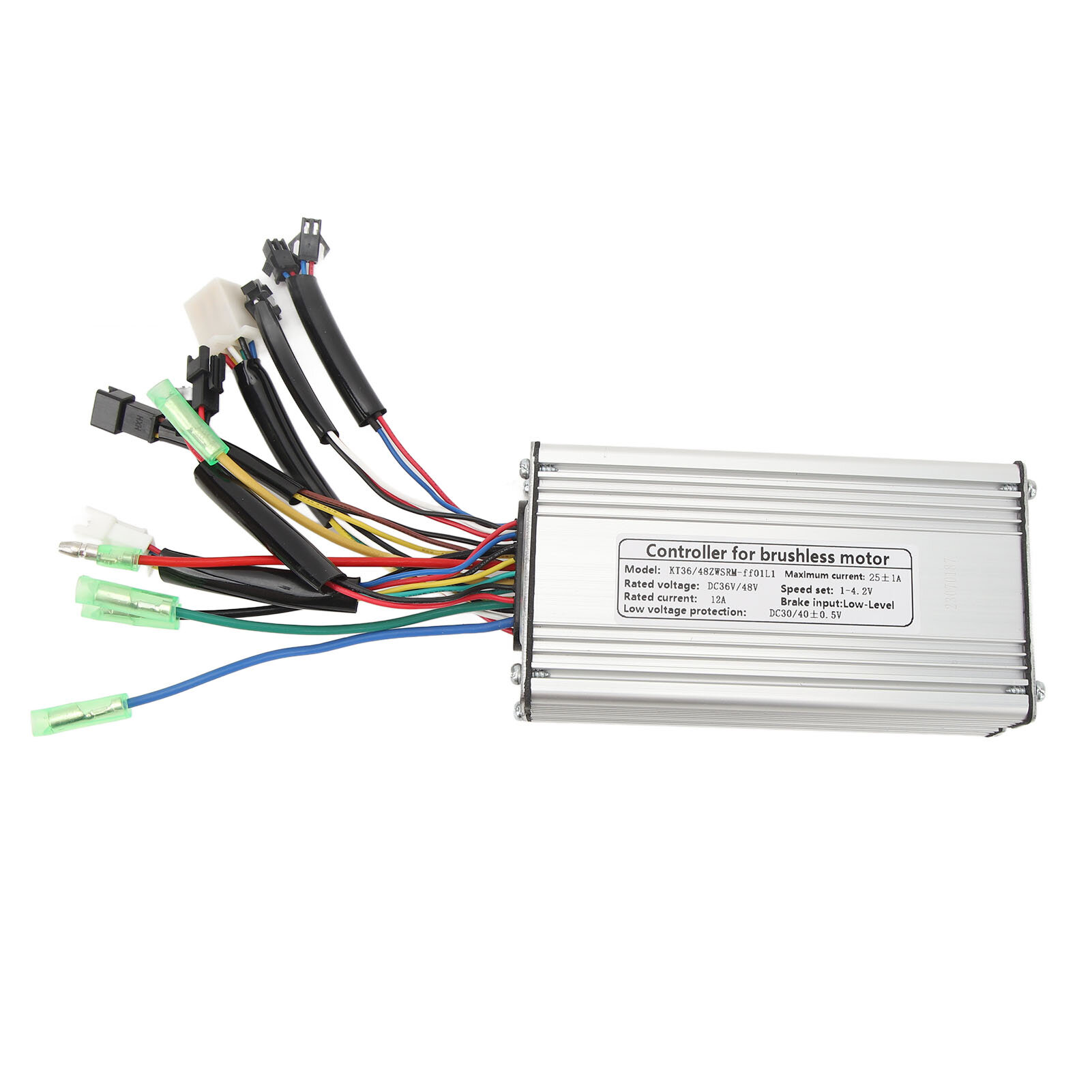 Контроллер прямоугольной волны 25A для электровелосипеда, 36V 48V, металлический корпус, разъем SM для двигателя 750 Вт.