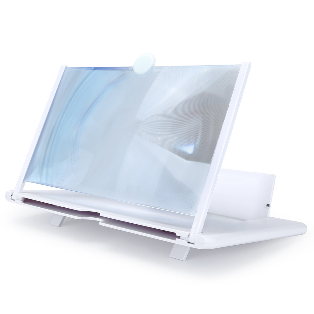 Усилитель экрана мобильного телефона, 3D-увеличитель с высоким разрешением, 12 дюймов, подставка-кронштейн, белый