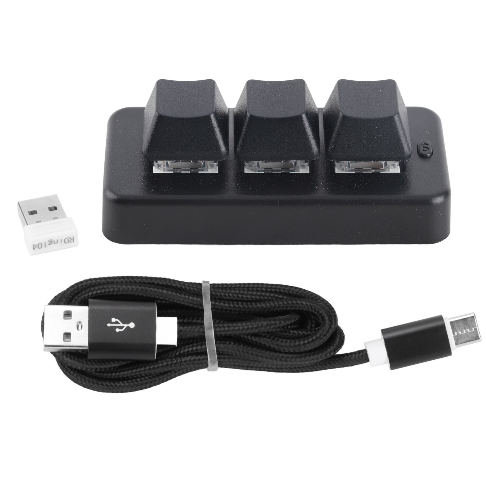 3-клавишная клавиатура с RGB-подсветкой, USB 2.4G, беспроводное подключение, три режима работы кнопок, мини-клавиатура для программирования, механическая