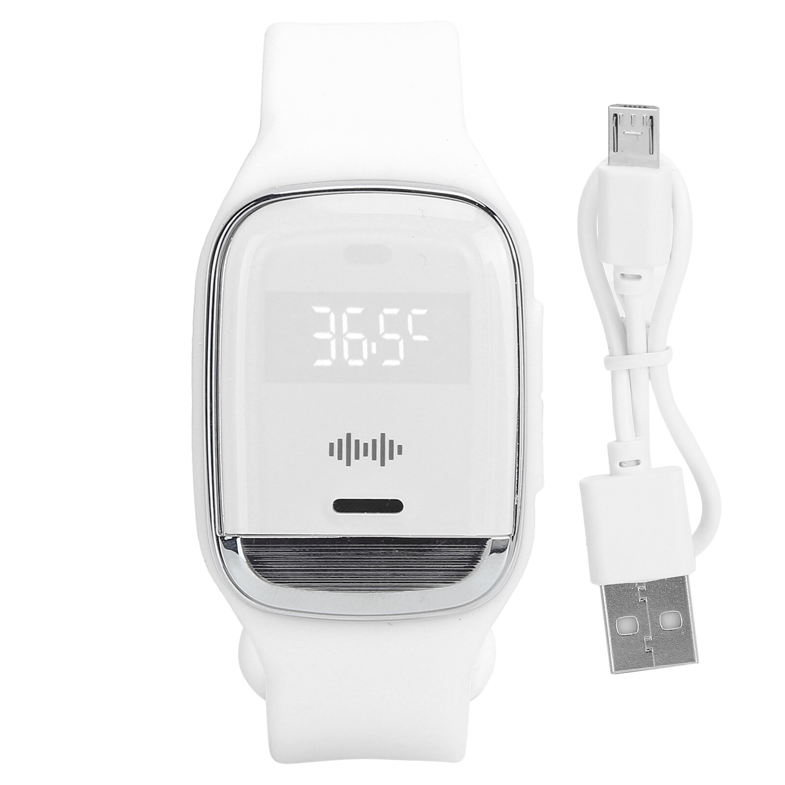 Ультразвуковой браслет-отпугиватель комаров для улицы, портативные электронные часы-отпугиватель, белый цвет.