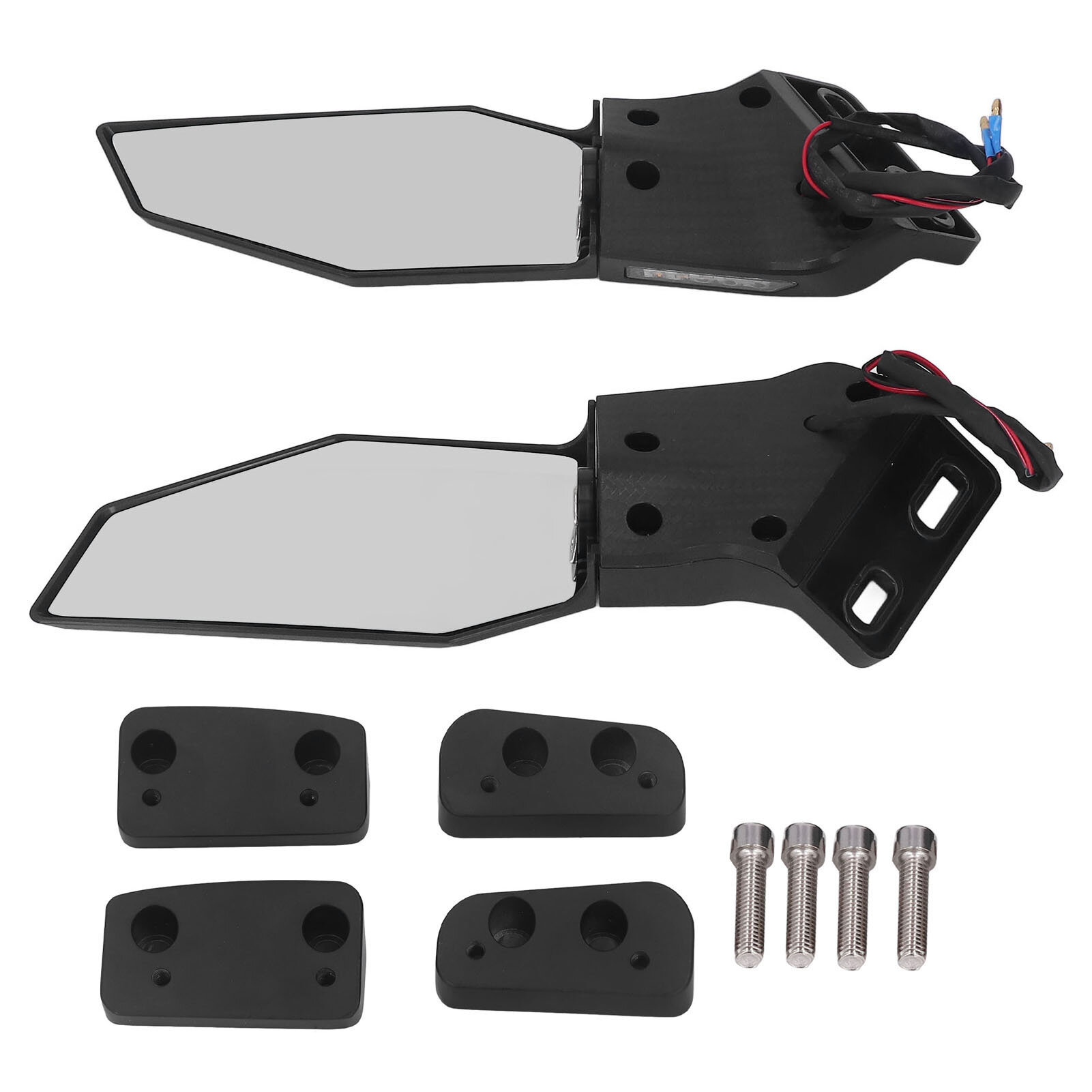 Мотоциклетные Боковые Зеркала Заднего Вида, Поворотное Крыло со Светодиодным Сигналом Поворота, Замена в стиле Углеродного Волокна для Ninja 400 650